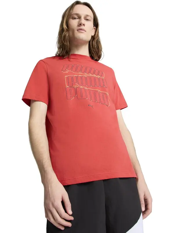 PUMA Ess Stacked Logo T-shirt - Red
