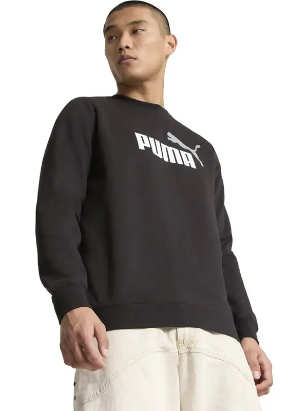 PUMA Essentials No. 1 Logo Crew Neck Fleece Sweater - Black