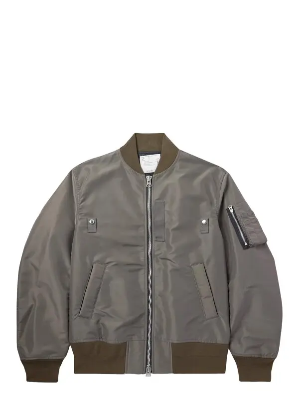 Sacai Padded Nylon-twill Bomber Jacket - Gray