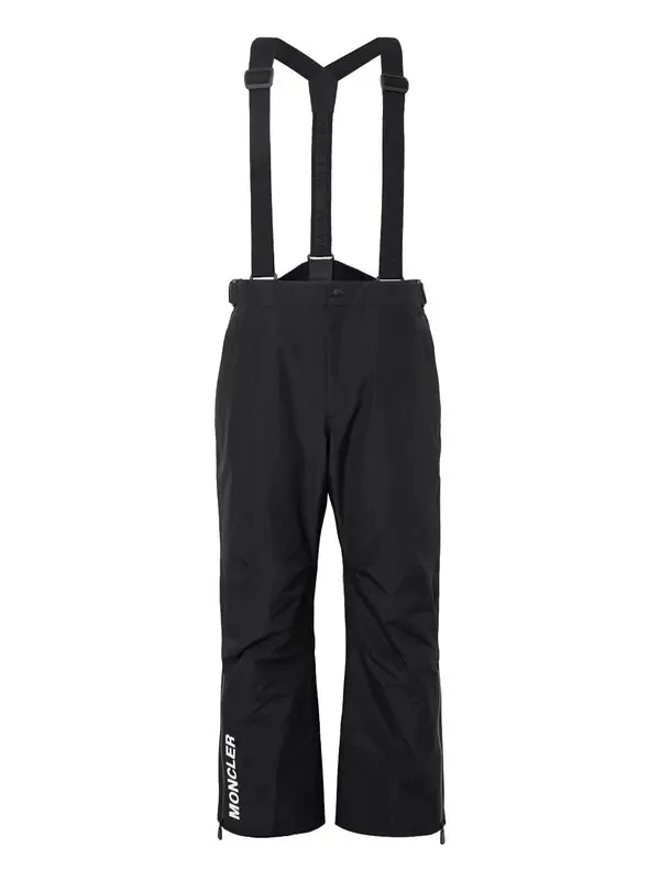 Moncler Straight-leg Logo-print Padded Ski Salopettes - Black