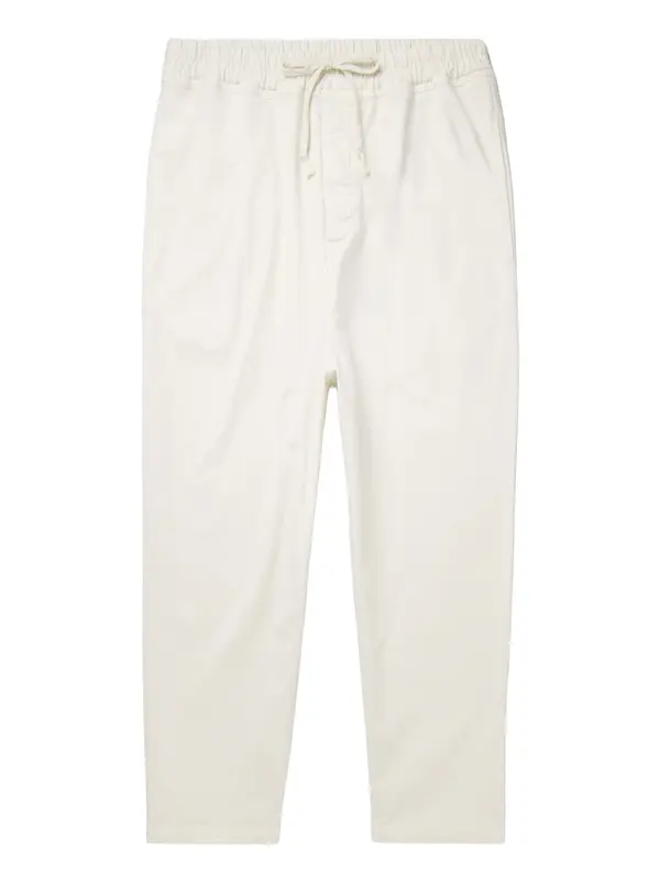 NILI LOTAN Walker Tapered Cropped Trousers - Neutrals