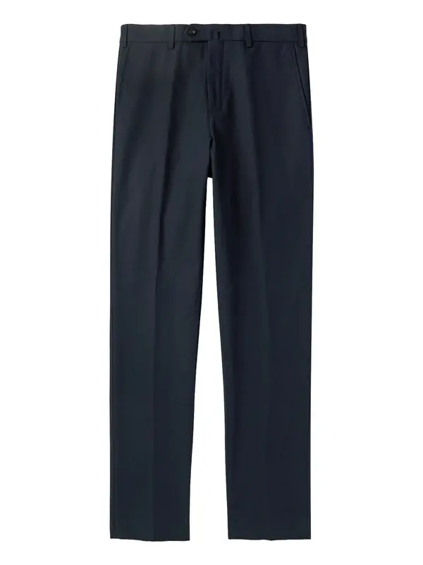 Loro Piana Carlo Hyannis Tapered Cotton-blend Trousers - Blue
