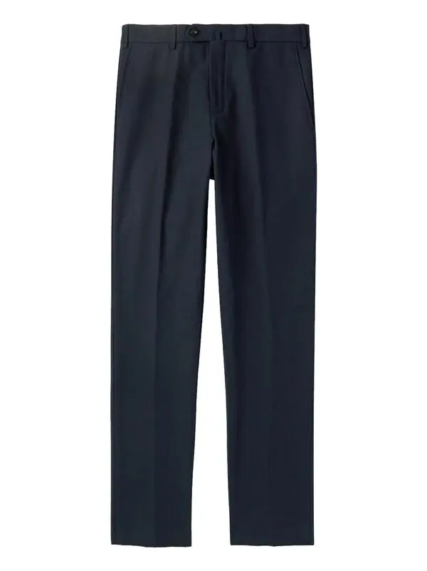 Loro Piana Carlo Hyannis Tapered Cotton-blend Trousers - Blue