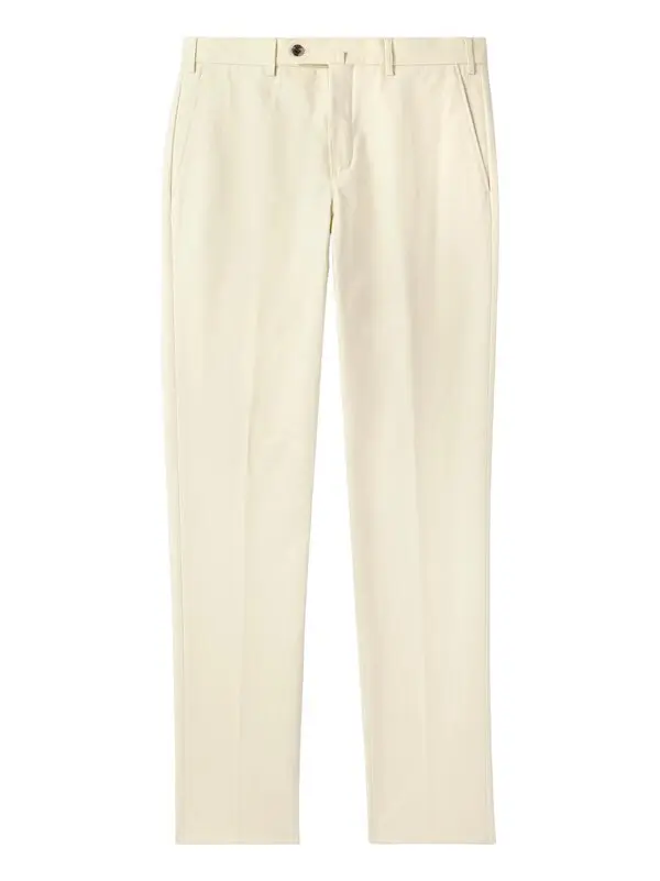 Loro Piana Carlo Hyannis Tapered Cotton-blend Trousers - Neutrals