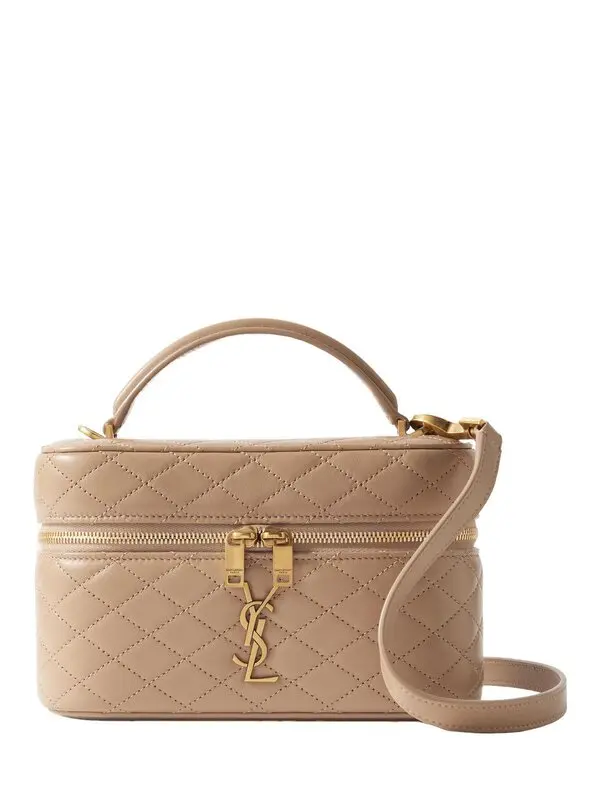 Saint Laurent Gaby Vanity Leather Shoulder Bag - Neutrals