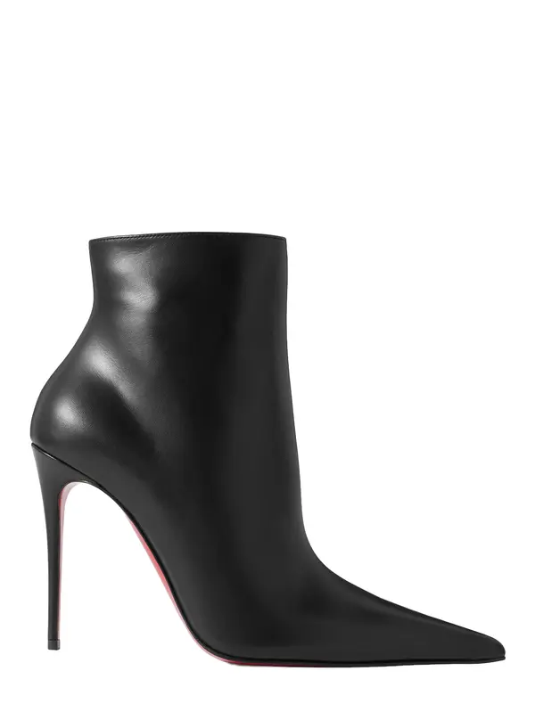 CHRISTIAN LOUBOUTIN Kate Max 100 Leather Ankle Boots - Black