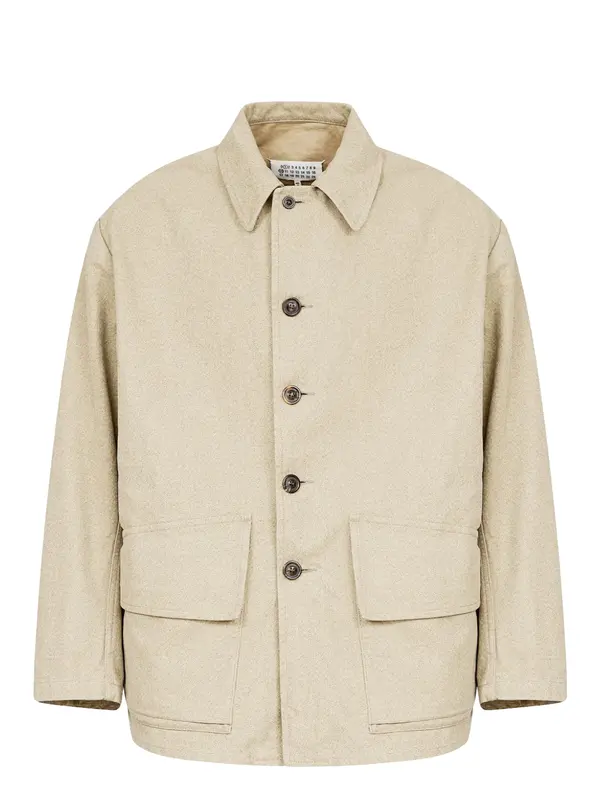 MAISON MARGIELA Cotton Shirt Jacket - Neutrals