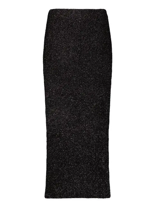 Lela Rose Tinsel Knit Pencil Skirt - Black