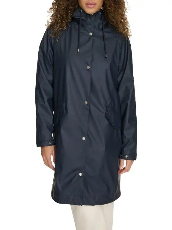 LEVI'S Water Resistant Long Rain Jacket - Navy