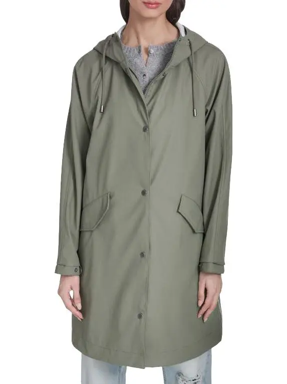 LEVI'S Water Resistant Long Rain Jacket - Sage
