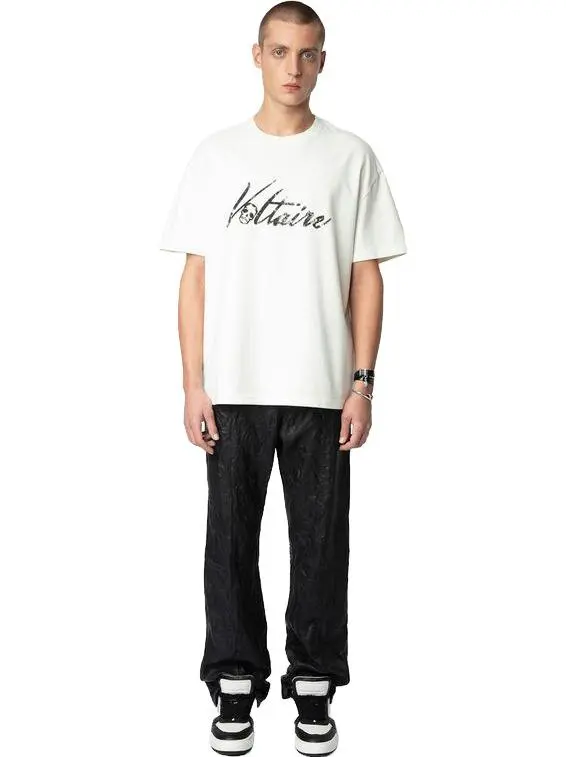 Zadig&Voltaire Organic Cotton T-shirt With Voltaire Print - White