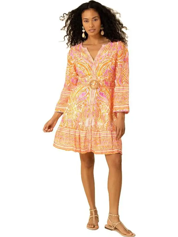 Hale Bob Davina Linen Mini Dress - Orange