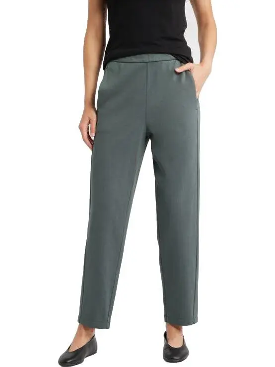 Eileen Fisher Slouch Organic Cotton Ankle Pants - Everglade