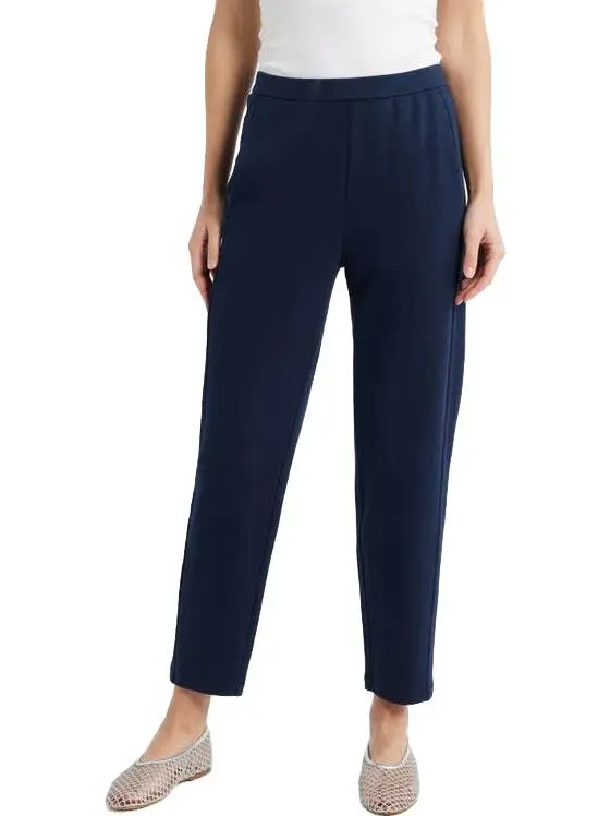 Eileen Fisher Slouch Organic Cotton Ankle Pants - Ink