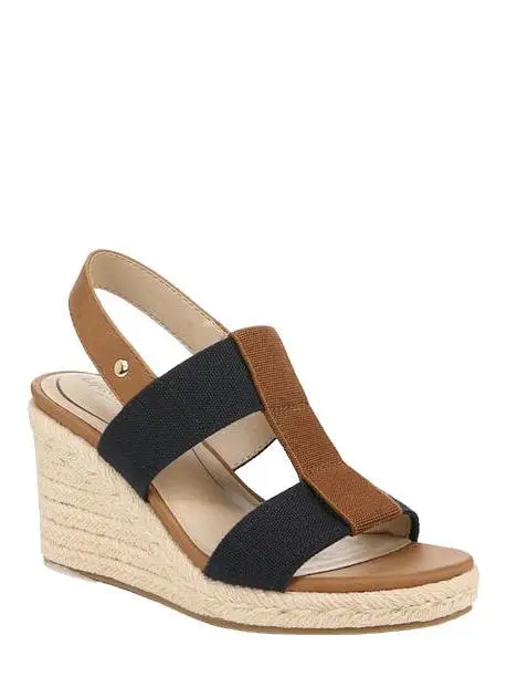 LIFESTRIDE Tallulah Espadrille Platform Wedge Sandal - Navy/ Natural