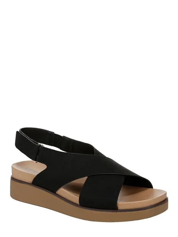 LIFESTRIDE Georgina Slingback Platform Wedge Sandals - Black