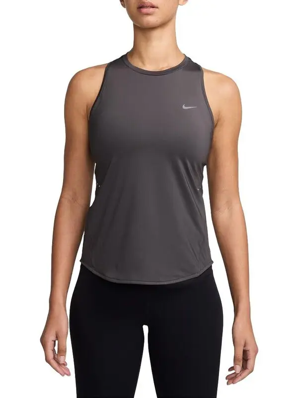 Nike Swift Dri-fit Running Tank Top - Thunder Grey/reflective Silv