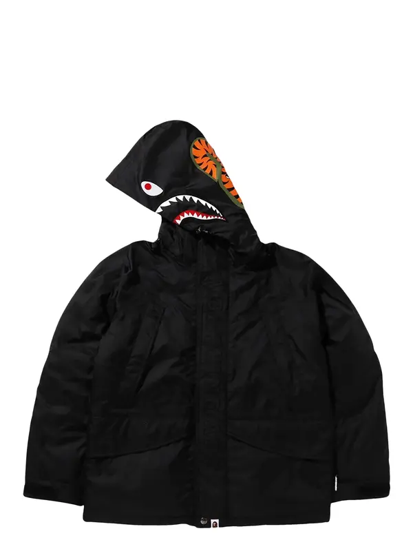 A BATHING APE Shark Snowboard Down Jacket - Black