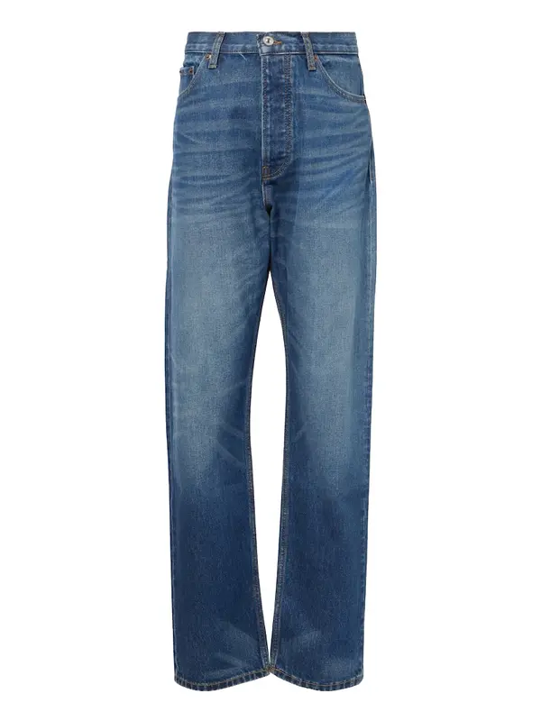 AYA MUSE Faded Straight Leg Jeans - Blue