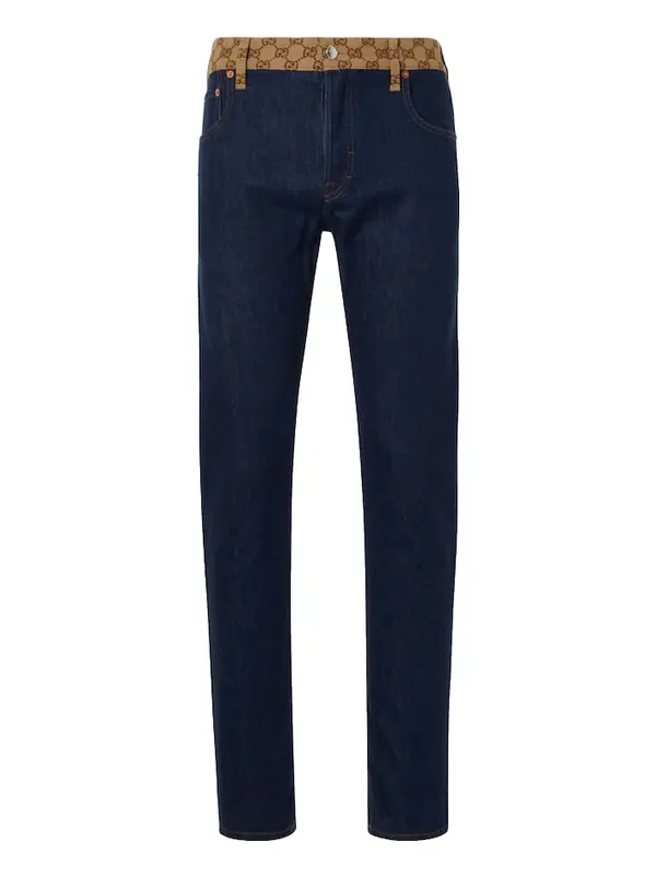 Gucci Gg Canvas Tapered Jeans - Blue