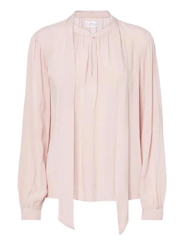 Velvet By Graham & Spencer Gabrielle Draped Blouse - Pink