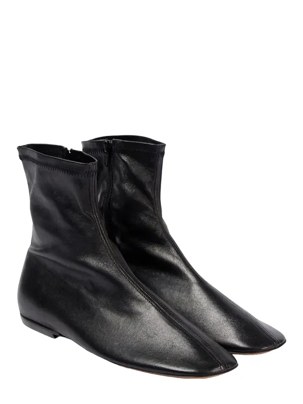 Dries Van Noten Glove Leather Ankle Boots - Black