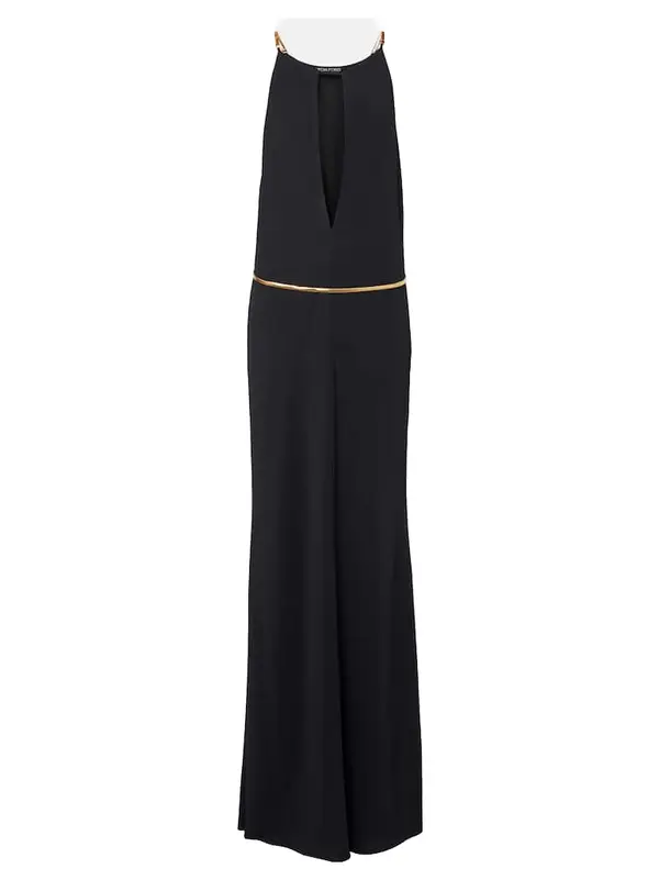 TOM FORD Cutout Jersey Gown - Black