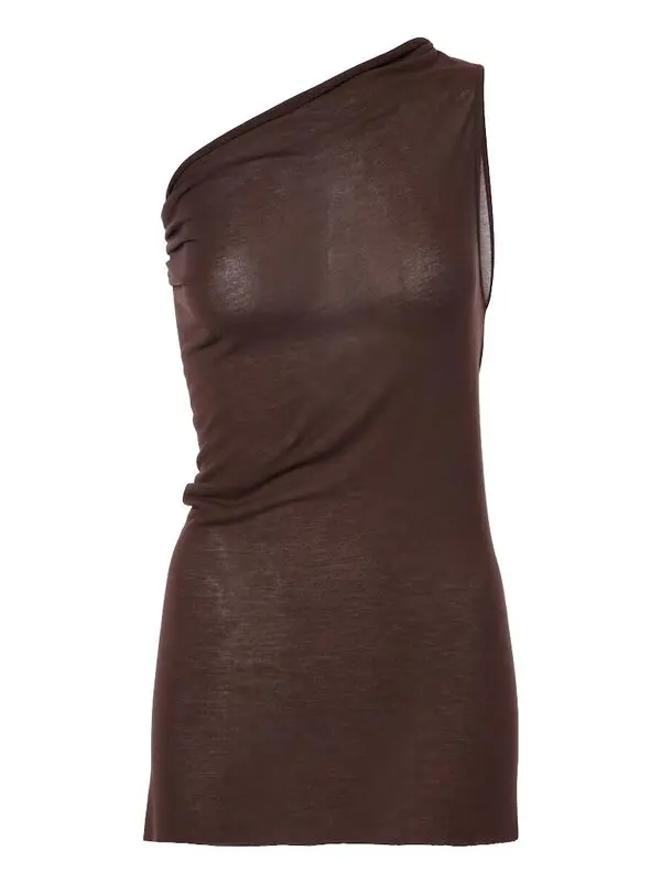 Rick Owens Athena One-shoulder Top - Brown