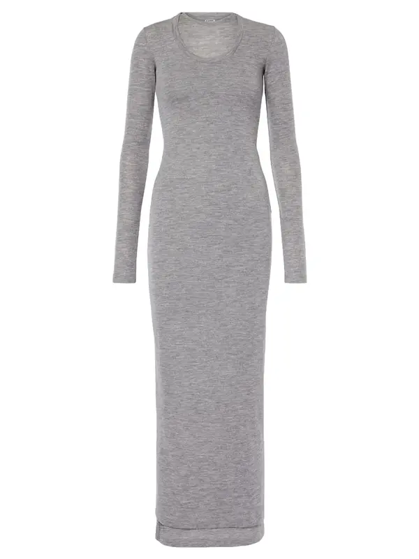 JIL SANDER Virgin Wool Midi Dress - Grey