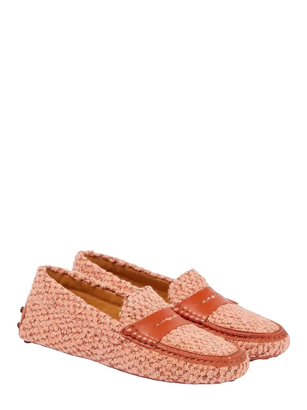 TOD'S Gommino Bouclé Driving Shoes - Orange