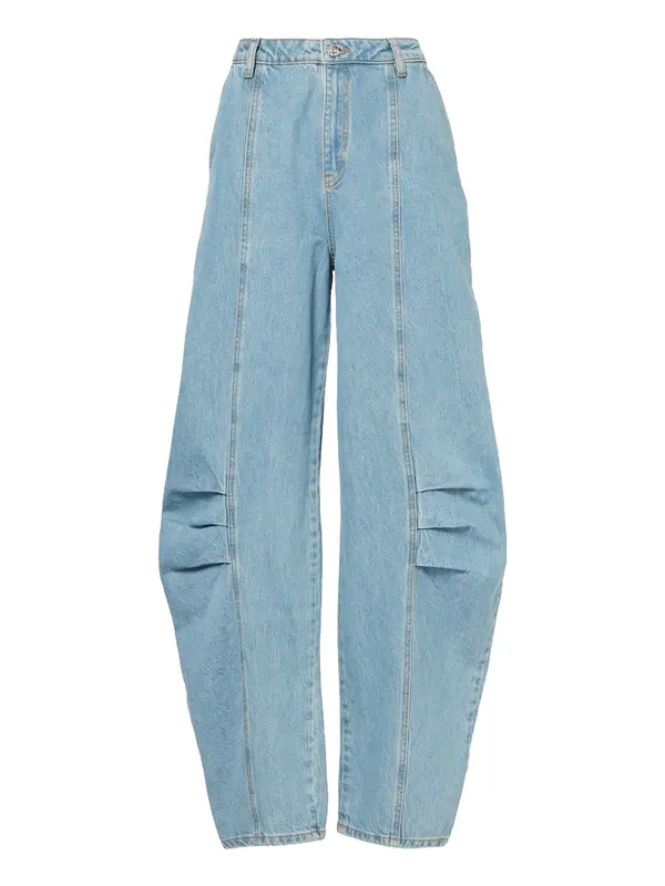 ROTATE BY BIRGER CHRISTENSEN High-rise Barrel-leg Jeans - Blue