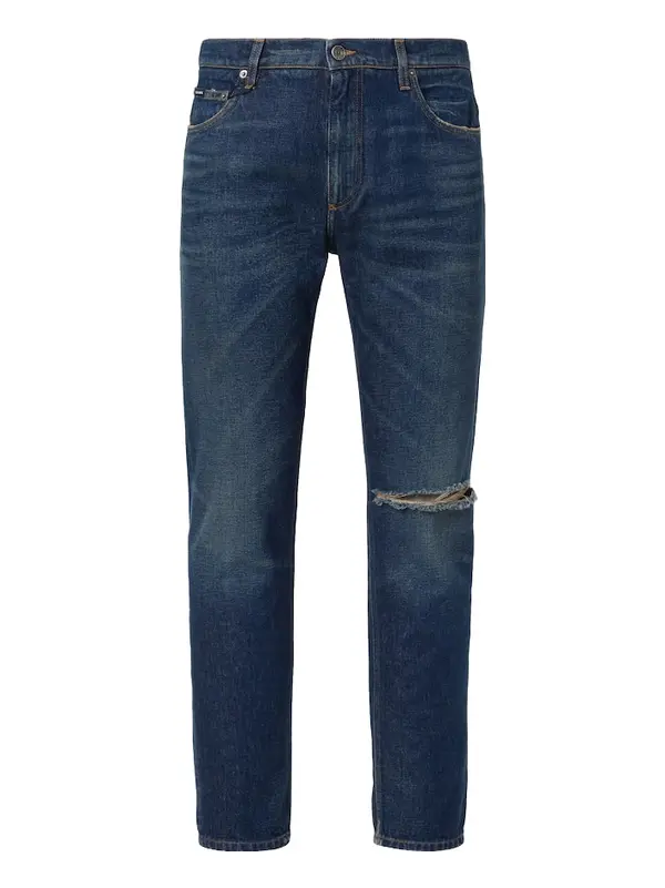 Dolce & Gabbana Distressed Slim Jeans - Blue