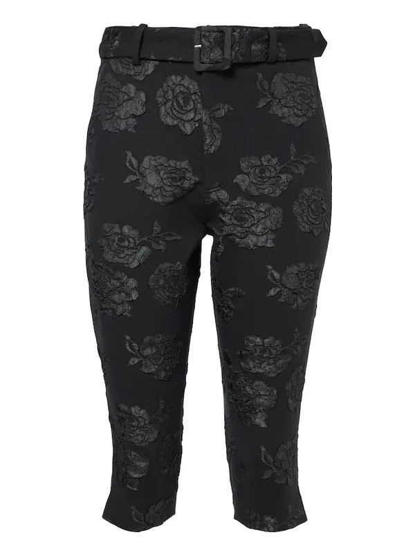 Remain Birger Christensen Floral Jacquard Capri Pants - Black