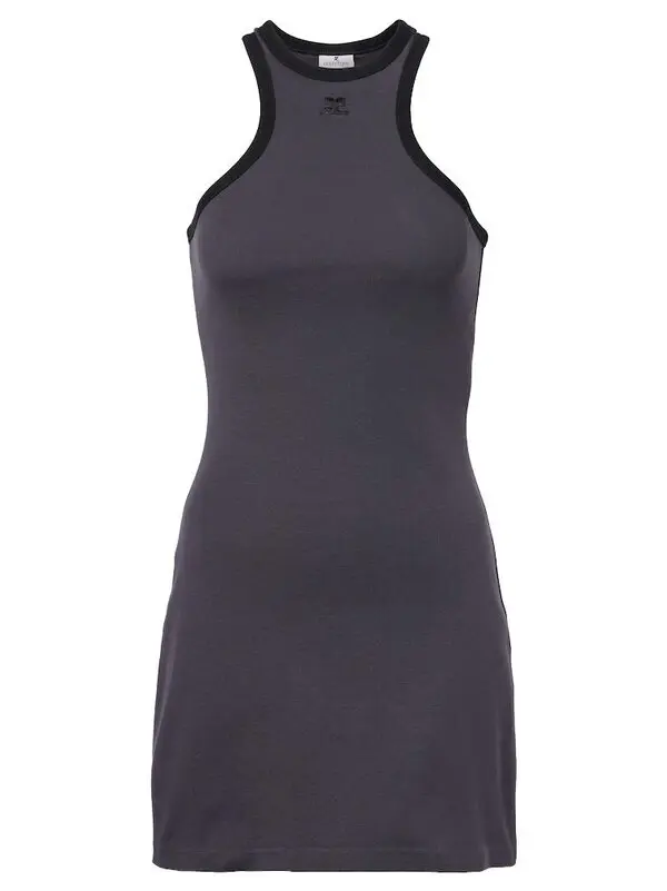 COURREGES Courrèges Scuba Cotton Jersey Minidress - Blue