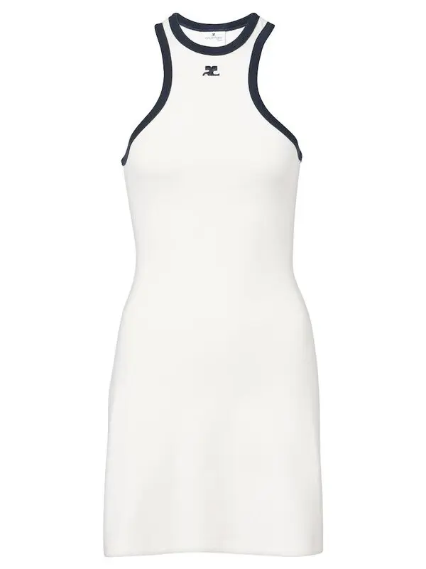 COURREGES Courrèges Scuba Cotton Jersey Minidress - Blue