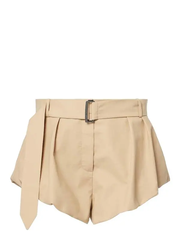 Magda Butrym High-rise Cotton-blend Shorts - Beige