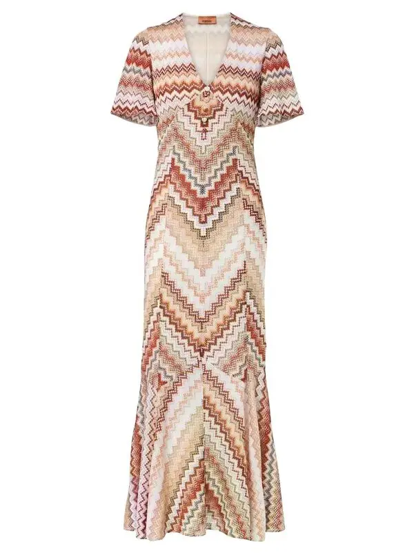 Missoni Zigzag Lamé Maxi Dress - Multicoloured