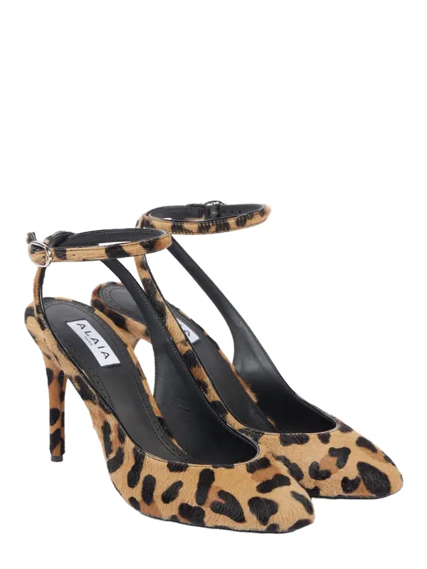 Alaïa Decollete 90 Calf Hair Slingback Pumps - Brown