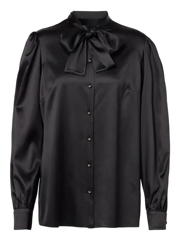 Dolce & Gabbana Silk-blend Satin Blouse - Black