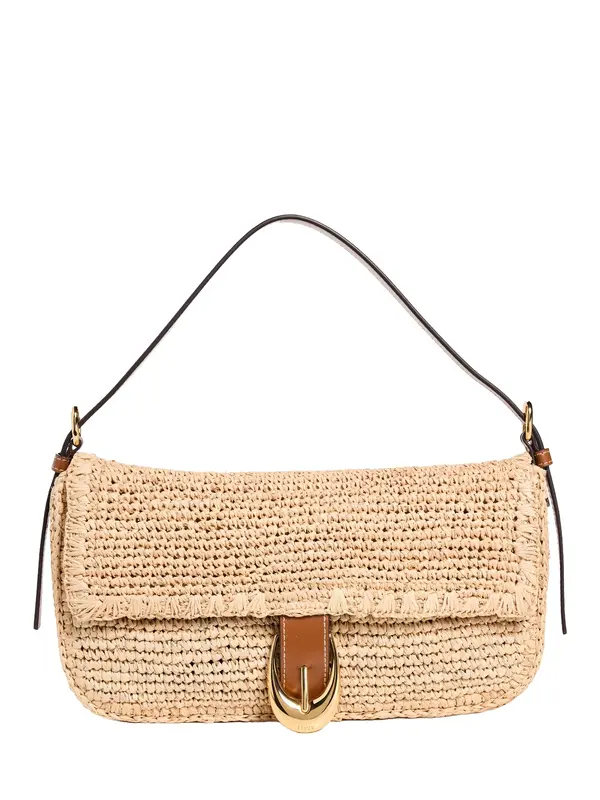 Staud Harlow Raffia Shoulder Bag - Natural/tan