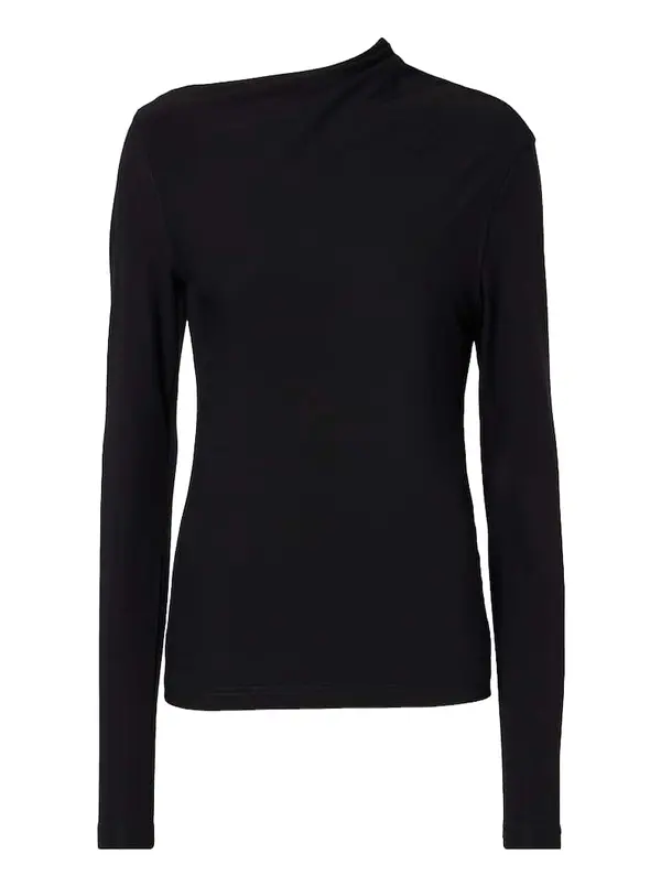 TOTEME Draped Jersey Top - Black