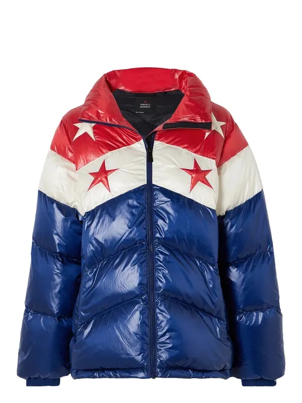 Perfect Moment Stellar Quilted Glossed-shell Down Ski Jacket - Blue