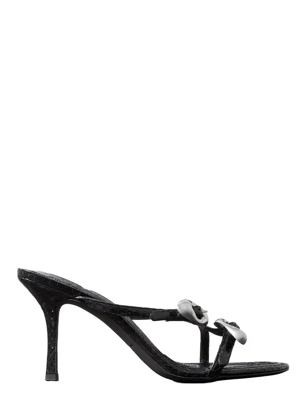 Alexander Wang Dome Snake-effect Leather Sandals - Black