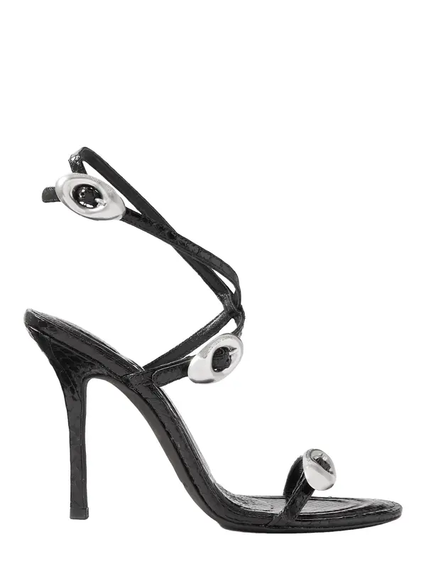Alexander Wang Dome Snake-effect Leather Sandals - Black