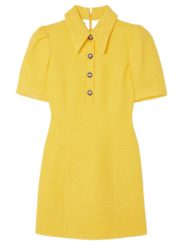 Alessandra Rich Bouclé Mini Dress - Yellow