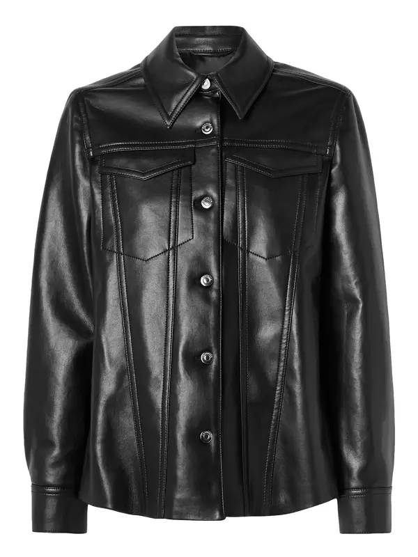 Nanushka Rocio Leather And Faux Leather Jacket - Black