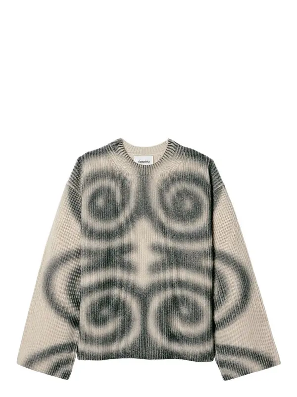 Nanushka Maura Printed Ribbed Wool And Cashmere-blend Sweater - Multi