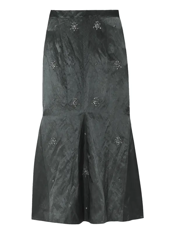 Huishan Zhang Lidia Crystal-embellished Maxi Skirt - Gray