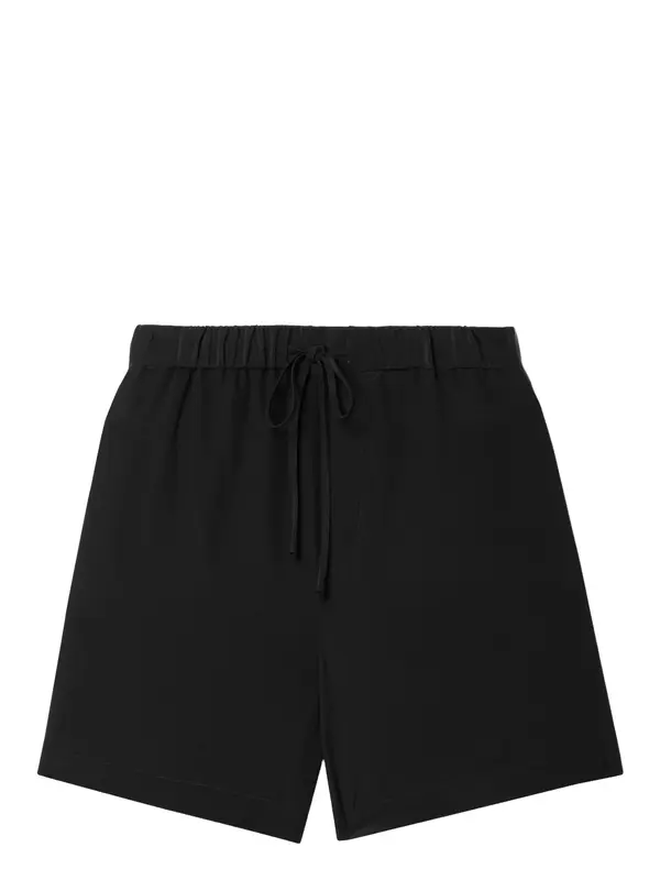 NILI LOTAN Frances Silk-crepe Shorts - Black