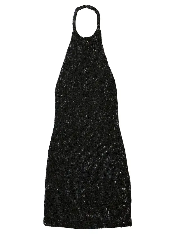 Retrofete Alexis Sequined Chiffon Mini Dress - Black